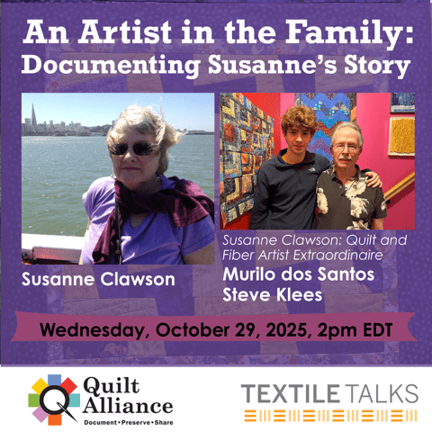 Textile Talks: An Artist in the Family - Documenting Susanne's Story ...