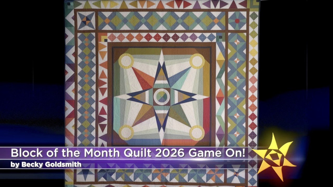 Trailer 3801: Block of the Month Quilt 2026 Game On! by Becky Goldsmith ...