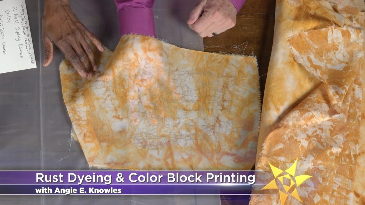 Trailer 3802: Rust Dyeing on Fabric and Color Block Printing with Angie ...