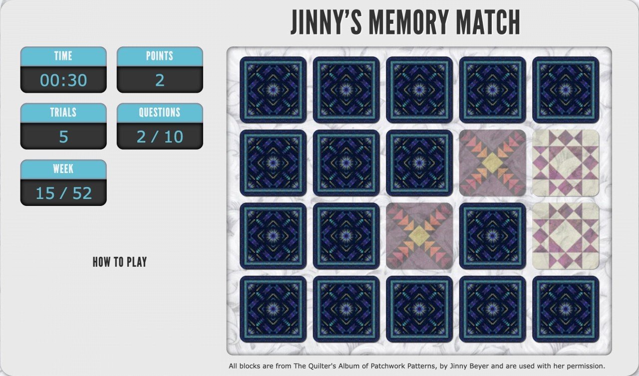 Jinny's Memory Match: 06/03/26 - The Quilt Show Quilting Blog