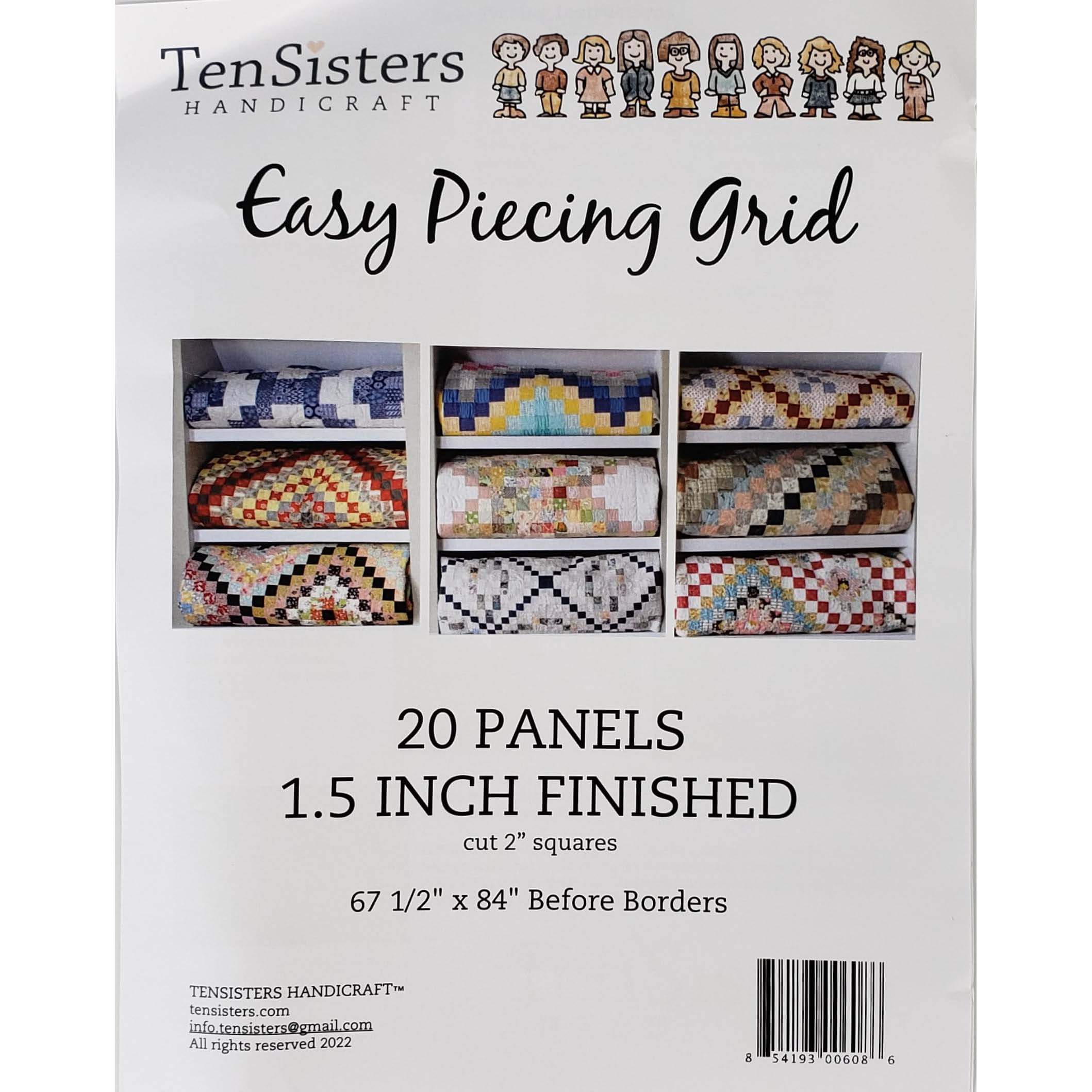 Easy Piecing Grid 1 1/2 Inch Finished