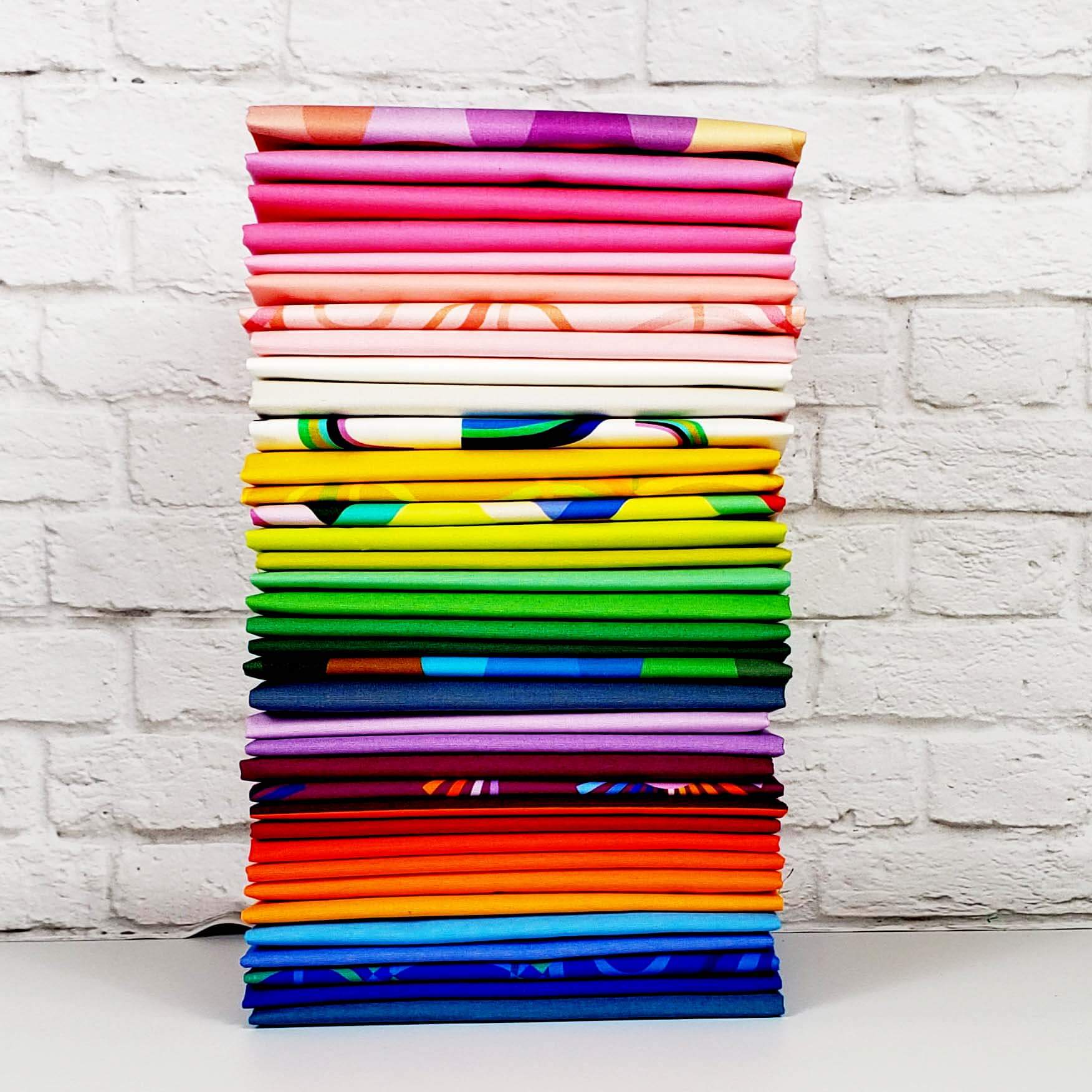 Color Wheel & Ruby and Bee Solids Fat Quarter Bundle by Windham Fabrics