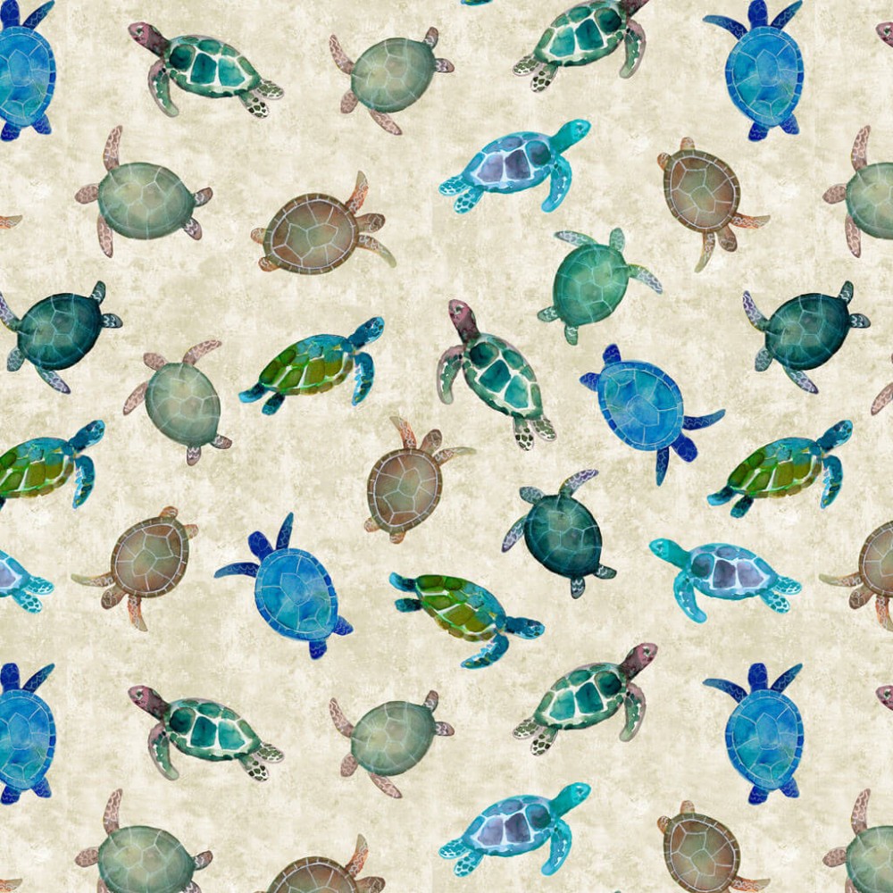 Coral Reef Digital Turtles Y4379-12 Khaki